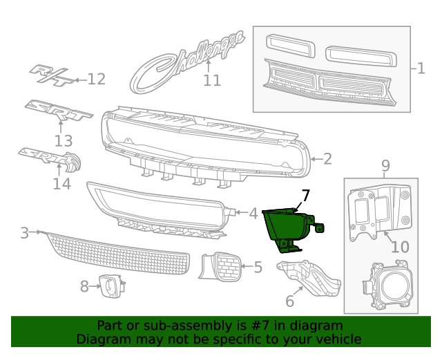 2015-2021 Dodge Challenger Air Inlet Shield - Passenger Side (RH ...