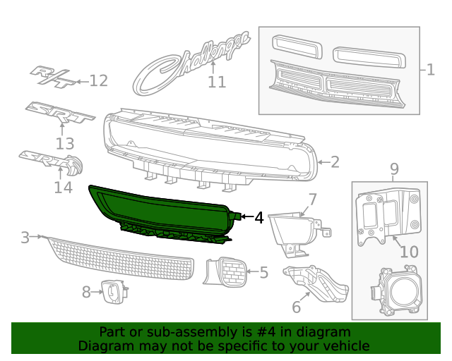 2015-2021 Dodge Challenger Lower Reinforced 68260158AA | TascaParts.com