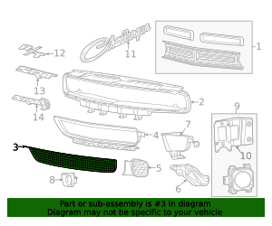 2015-2021 Dodge Challenger Lower Grille 68259757AA | TascaParts.com