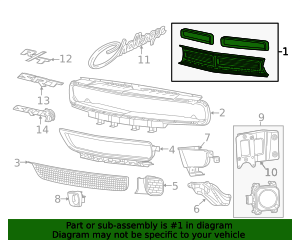 68259754AD - Upper Grille - 2015-2021 Dodge Challenger | Mopar Parts Canada