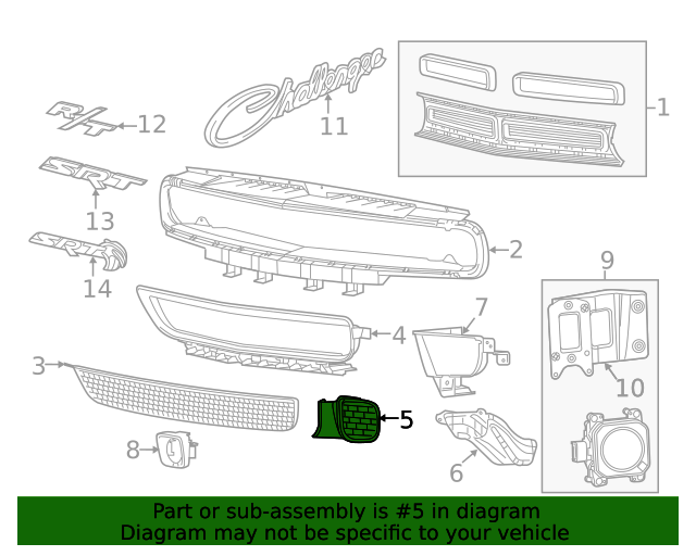 2015-2021 Dodge Challenger Duct Cover 68259762AB | TascaParts.com