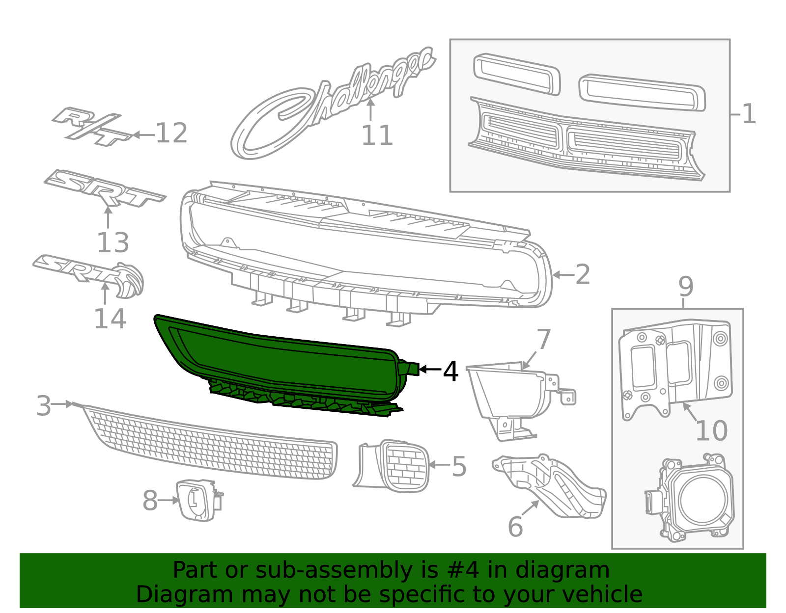 2015-2023 Dodge Challenger Reinforce 68260158AA | Mopar Parts Canada