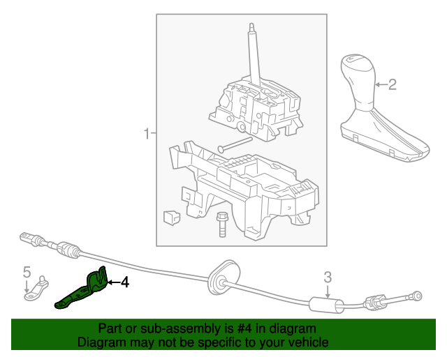 2012-2017 GM Automatic Transmission Range Selector Lever Cable Bracket ...