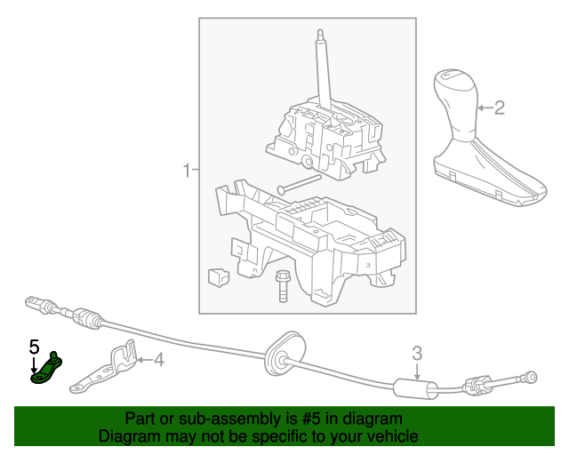 22947956 - Automatic Transmission Range Selector Lever 2013-2015 ...