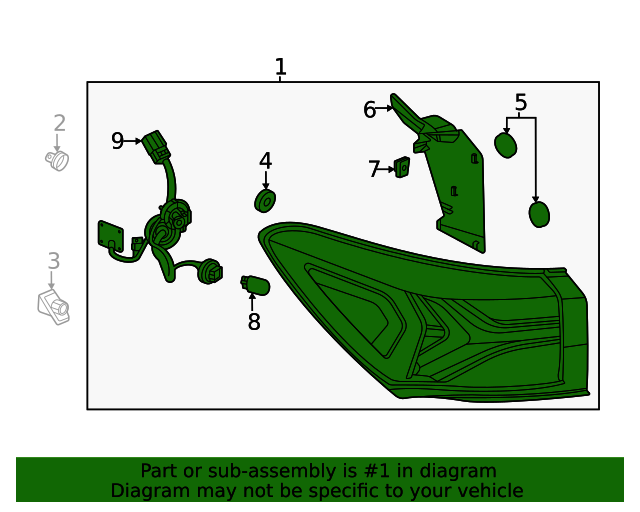 42825753 - Rear Body Structure Passenger Side Stop Lamp 2021-2023 ...