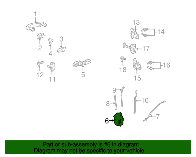 2015-2017 GM Front Driver Side Door Latch 13579564 GM | GMPartsDirect.com