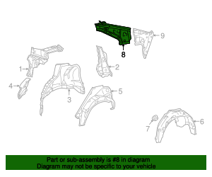 2015-2017 Toyota Camry Inner Reinforced 61732-06170 | Toyota Parts Center