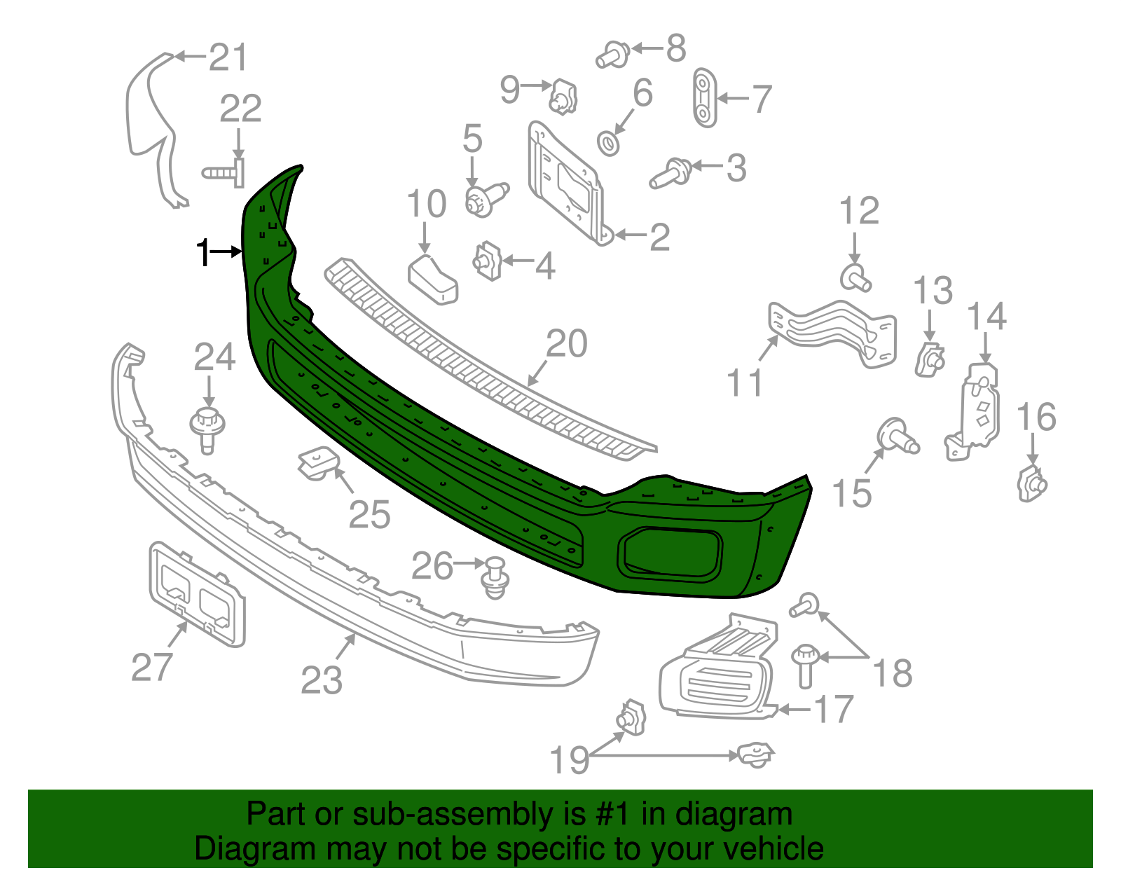 Genuine OEM Ford Part - Bumper BC3Z-17757-B | Genuine OEM Ford Parts ...