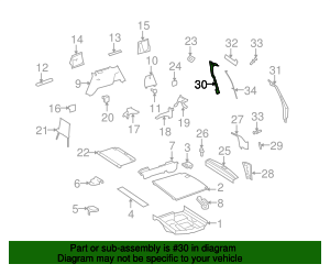 2007-2012 Mercedes-Benz Body D-Pillar Trim Panel 164-690-04-27-9051 ...
