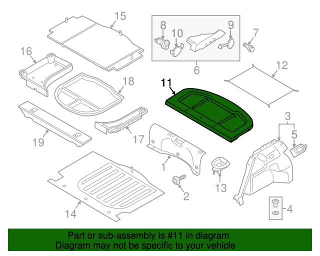 85930-A5000-RY - Cargo Cover 2013-2017 Hyundai Elantra GT ...