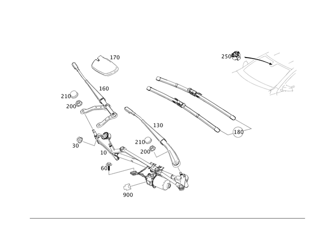 176-820-34-00 - Wiper Arm For 2014-2020 Mercedes-Benz | Mercedes-Benz ...