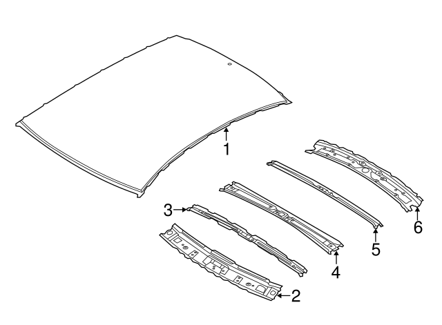 67111-F6010 - Roof Panel 2017-2019 Kia Cadenza | Kia.Parts Store
