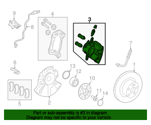 204-421-39-81 - Disc Brake Caliper 2010-2017 Mercedes-Benz ...