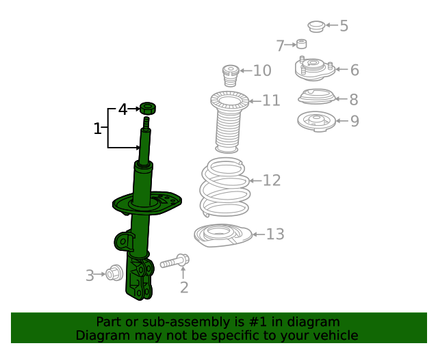 48520-80668 - Strut,Absorber Assembly Shock 2020-2022 Toyota Corolla ...