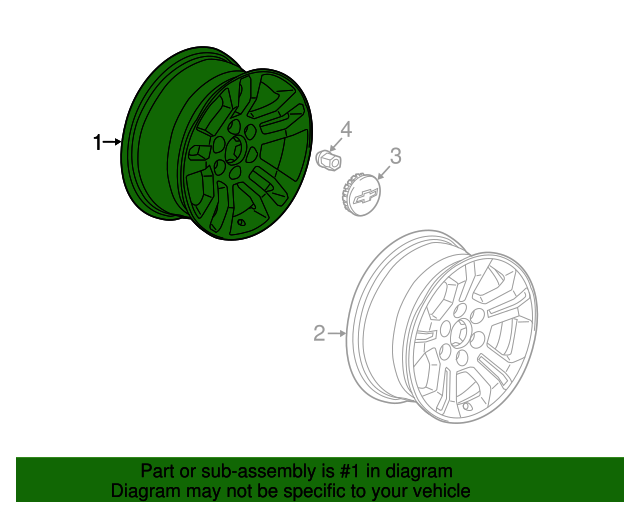 2014-2020 Chevrolet 18x8.5-Inch-Inch Aluminum Wheel 20937769 GM ...