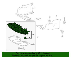 52618-02060 - Sound Absorber (Front, Lower) - 2014-2016 Toyota Corolla ...