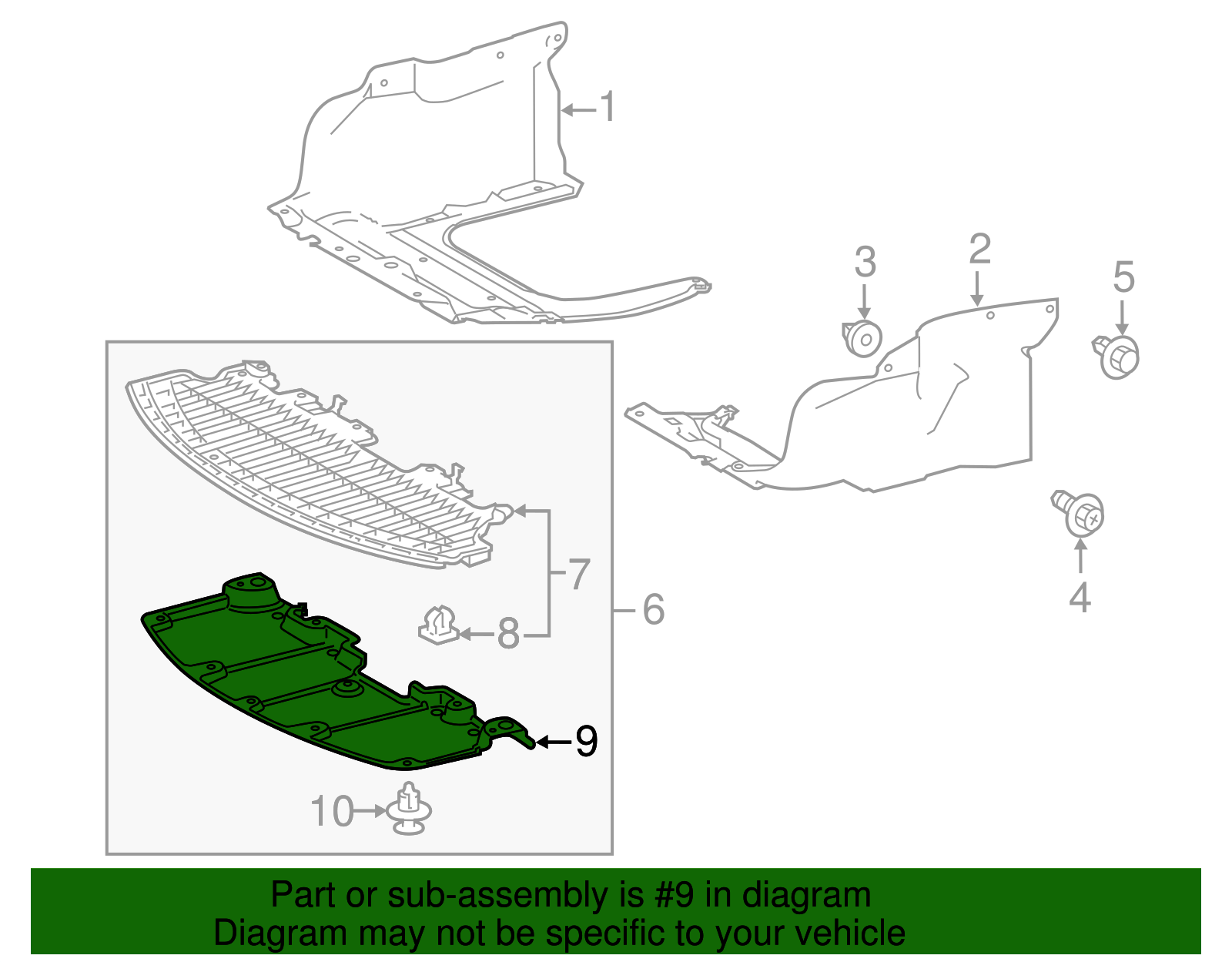 51451-02150 - Radiator Support Splash Shield 2017-2019 Toyota Corolla ...