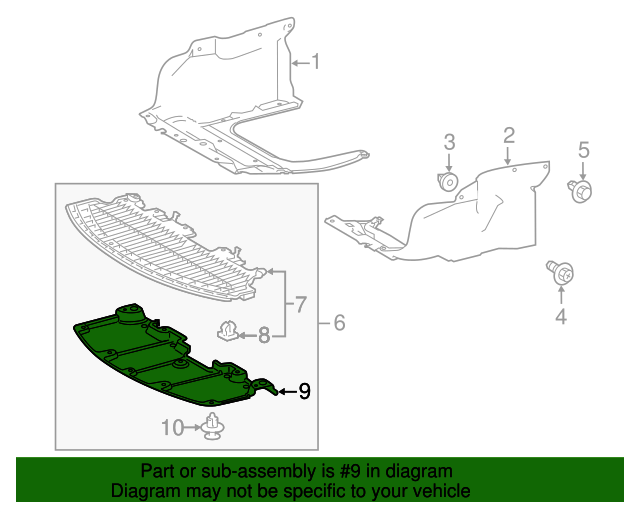 2014-2016 Toyota Corolla Under Cover 51451-02080 | OEM Parts Online