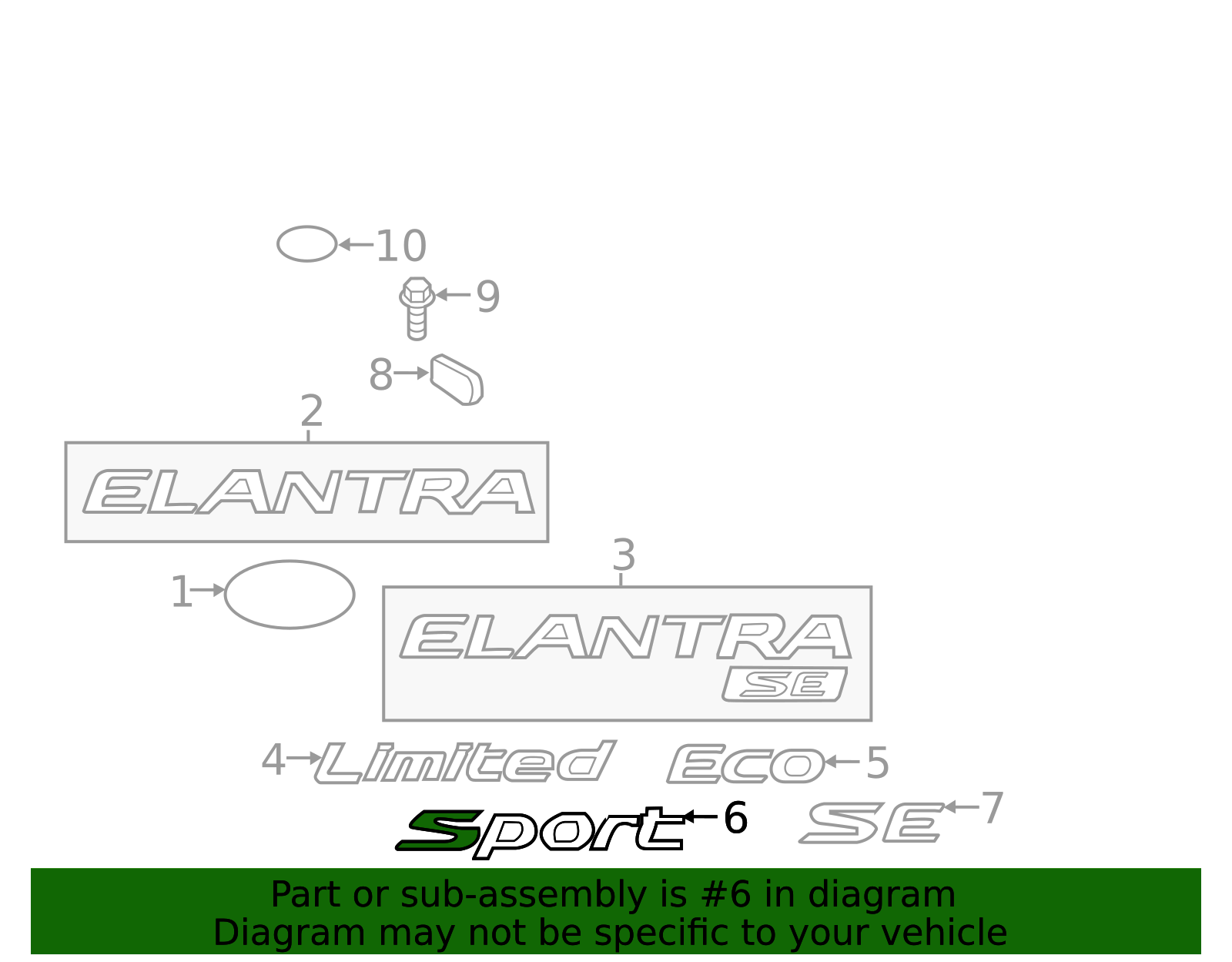 86316-F2AA0 - Deck Lid Emblem 2019-2020 Hyundai Elantra | AutoNation Parts