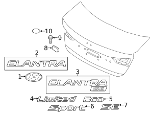 2019-2020 Hyundai Elantra Nameplate 86315-F2AA0 | QuirkParts
