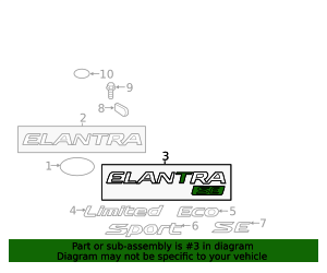 2017-2018 Hyundai Elantra Nameplate 86315-F2200 | OEM Parts Online