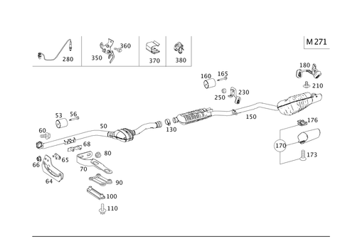 Exhaust System on 4-Cylinder Gasoline Vehicles for 2011 Mercedes-Benz ...