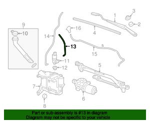 2016-2022 Chevrolet Spark Rear Window Washer Pump Hose 95392439 GM ...