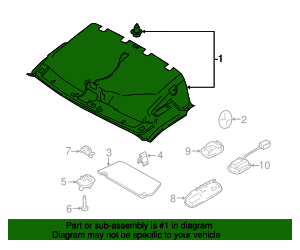 2020 Ford Front Headliner LK4Z-6151916-DQ | TascaParts.com