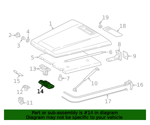 463-880-03-60 - Hood Latch Striker Plate 2002-2015 Mercedes-Benz ...