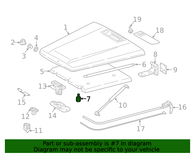 000-988-29-11 - Hood Stop Buffer 2002-2018 Mercedes-Benz | Mercedes ...