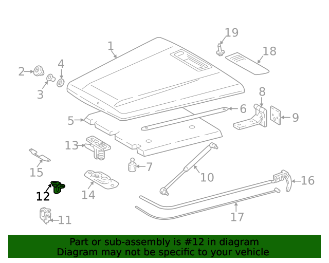 202-880-02-60 - Hood Latch Striker Plate 1994-2018 Mercedes-Benz ...