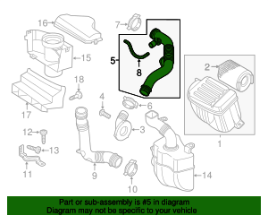 1TD-129-684 - Engine Air Intake Hose - 2011-2015 Volkswagen Jetta | VW ...