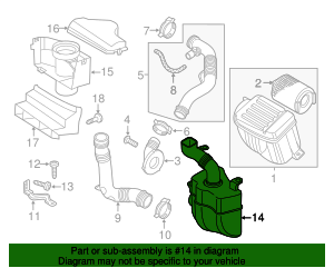 2011-2015 Volkswagen Jetta Engine Air Intake Resonator 1K0-129-622-D ...