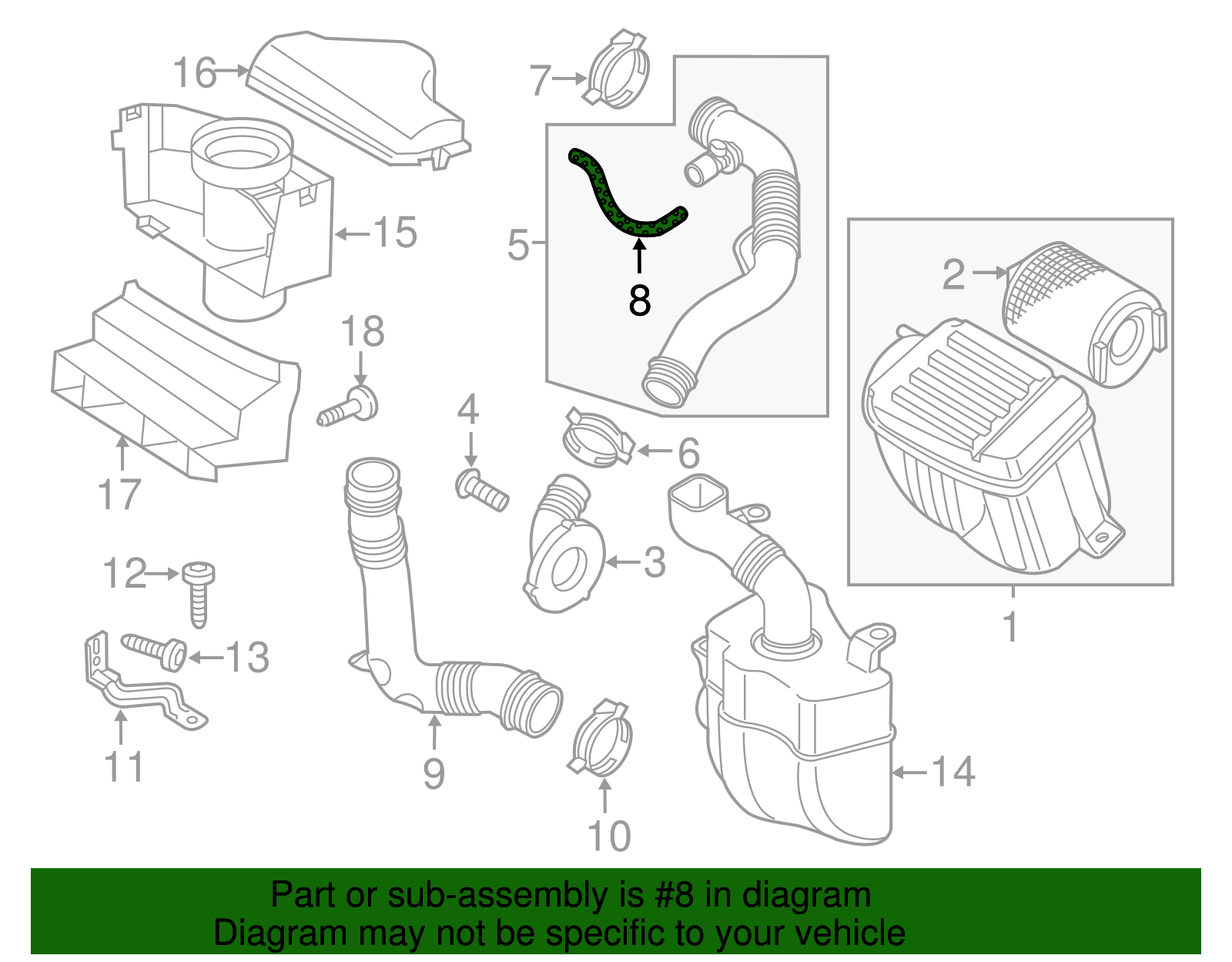 1J0-103-493-C - PCV Valve Hose - 2011-2015 Volkswagen Jetta | VW OEM Parts Outlet