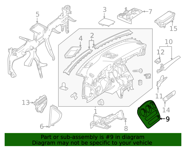 Center Bezel - Part #253-680-25-03 | Mercedes Parts Center