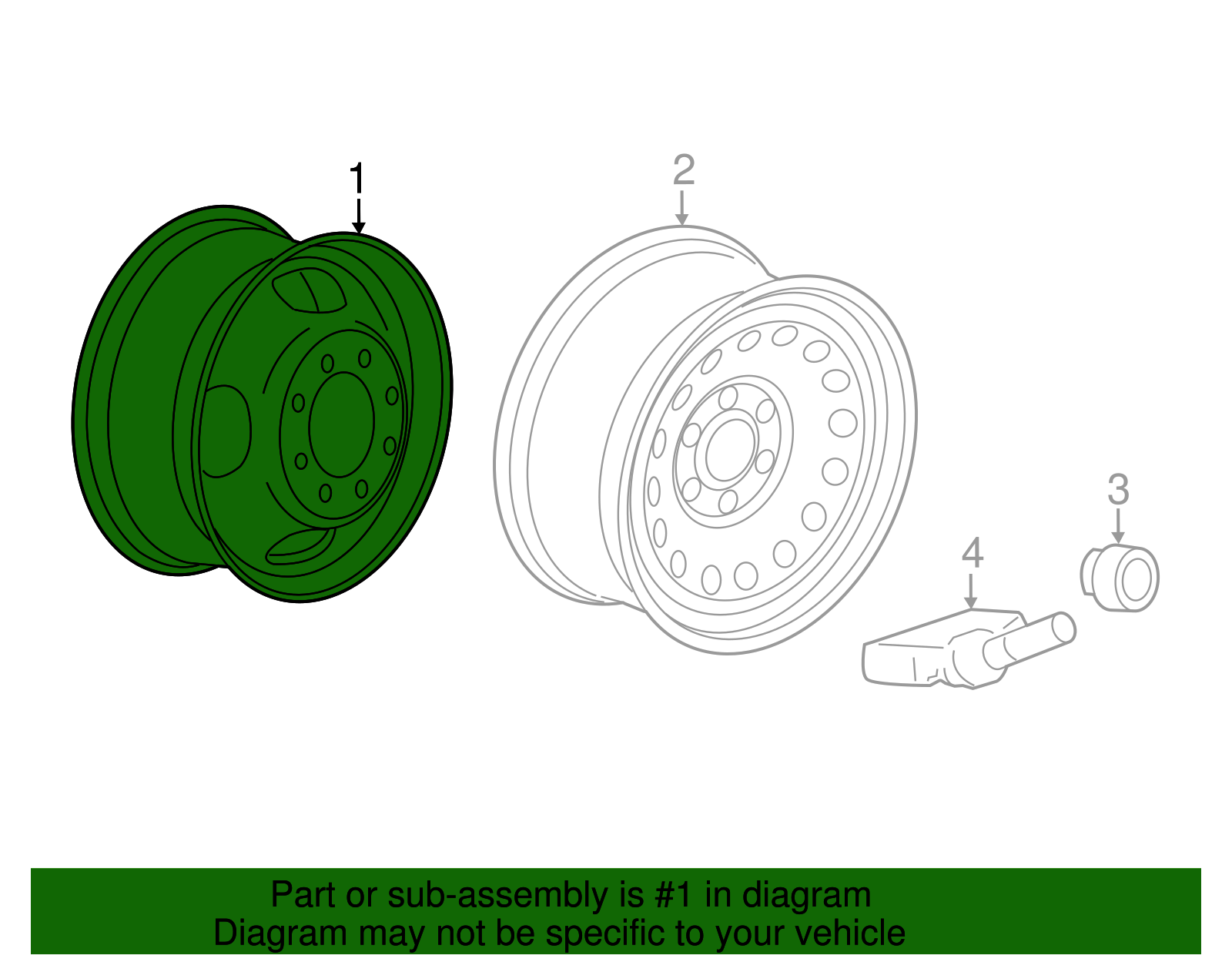 23467017 - 17x6.5 Aluminum Front Wheel 2015-2025 GM | Chevrolet Parts ...
