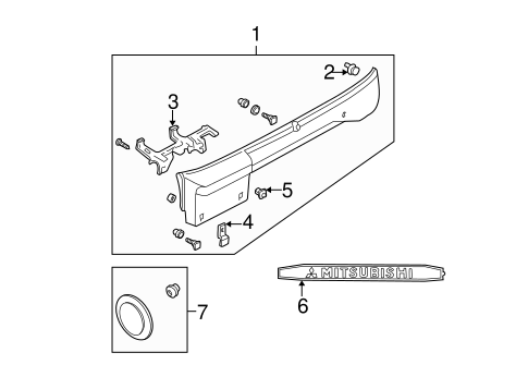 Exterior Trim - Lift Gate for 1999 Mitsubishi Montero Sport | Auto Parts