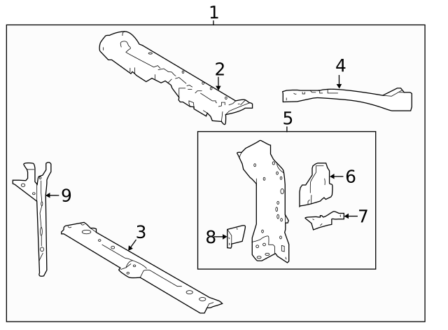 2019-2024 Toyota Radiator Support Tie Bar Extension 53213-12190 ...