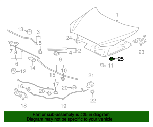 1992-2021 Mitsubishi Insulator Retainer Clip MU001282 | Auto Parts