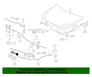 MR523317 - Support Rod Clip 2002-2024 Mitsubishi | Mitsubishi Direct Parts