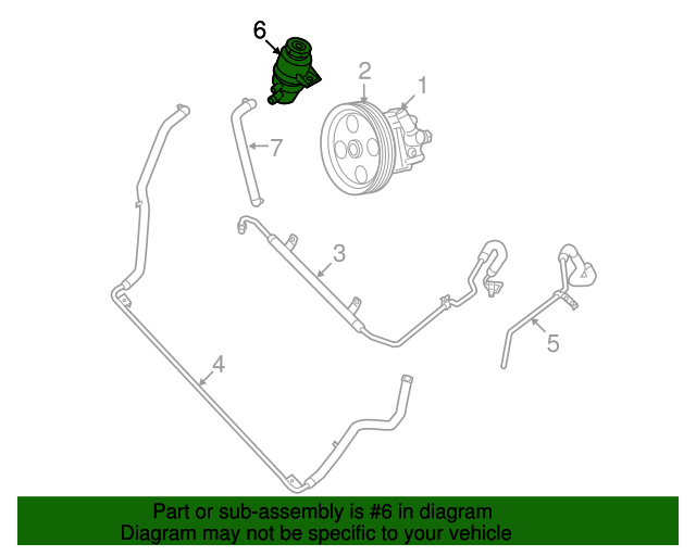 2009-2010 Volkswagen Routan Power Steering Pump Reservoir 7B0-422-371-B ...