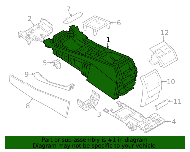 Genuine BMW 51-16-9-495-667 | Center Console | FREE Shipping on Most ...