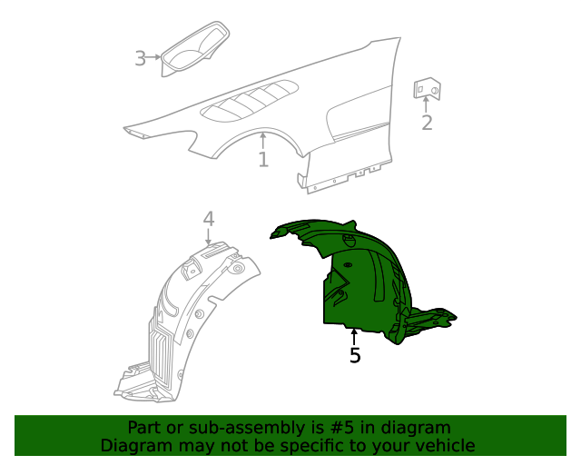 Genuine OEM Rear Fender Liner | 190-698-94-00 | Fits Select 2021 ...