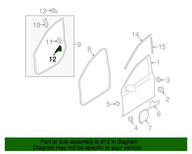 2002-2014 Subaru OEM NEW 2002-14 Subaru Legacy Door Clip Weatherstrip ...