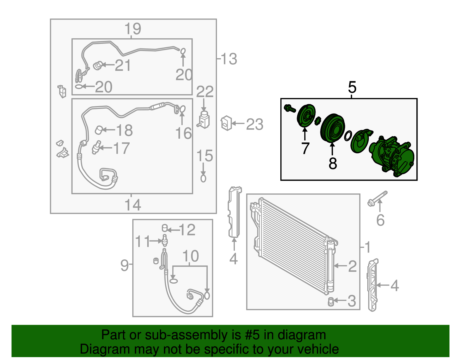2012-2014 Hyundai Sonata A/C Compressor 97701-3V110 | Hyundai Wholesale ...