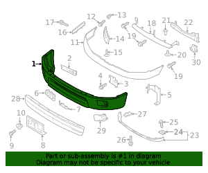 2017-2019 Nissan Titan Bumper 62022-EZ40B | Nissan Parts Store
