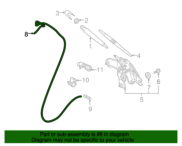 9J700-31047 - Washer Hose 2003-2024 Kia | Kia.Parts Store