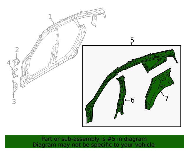 41007437429 - 2018-2019 BMW 640i xDrive Gran Turismo Inner Aper Panel ...