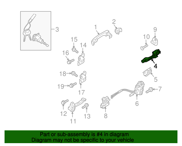 2010-2013 Kia Handle Base - Driver's Side (LH) 82655-1M000 | TascaParts.com