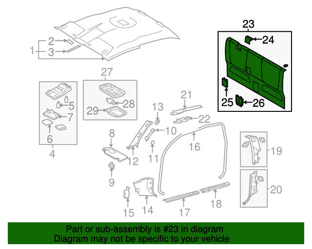 64270-04050-E0 - Back Panel Trim - 2009-2011 Toyota Tacoma | OEM ...